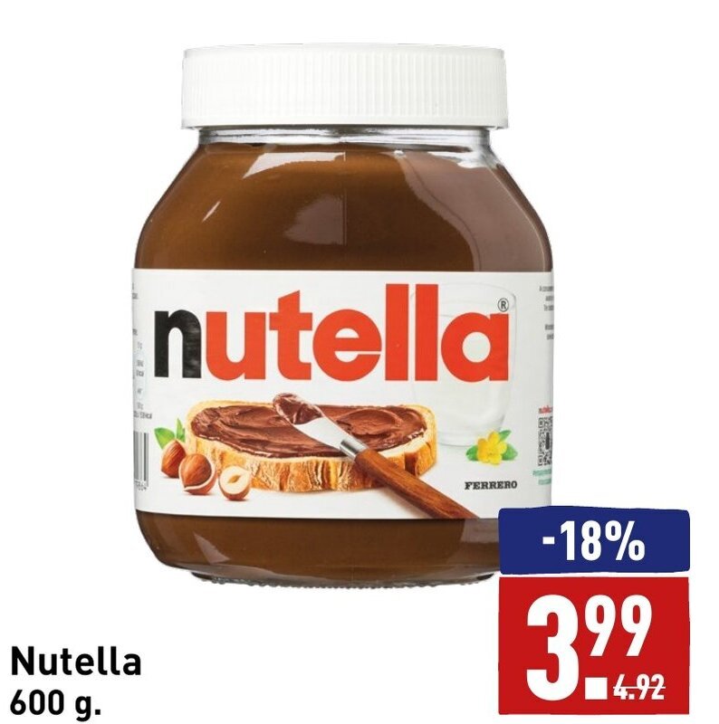 Nutella 600 g aanbieding bij ALDI