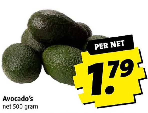 Avocado's net 500 gram aanbieding bij Boni