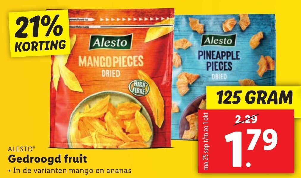 ALESTO Gedroogd fruit 125g aanbieding bij Lidl
