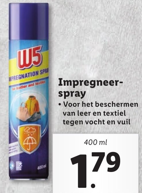 Impregneer spray 400ml aanbieding bij Lidl