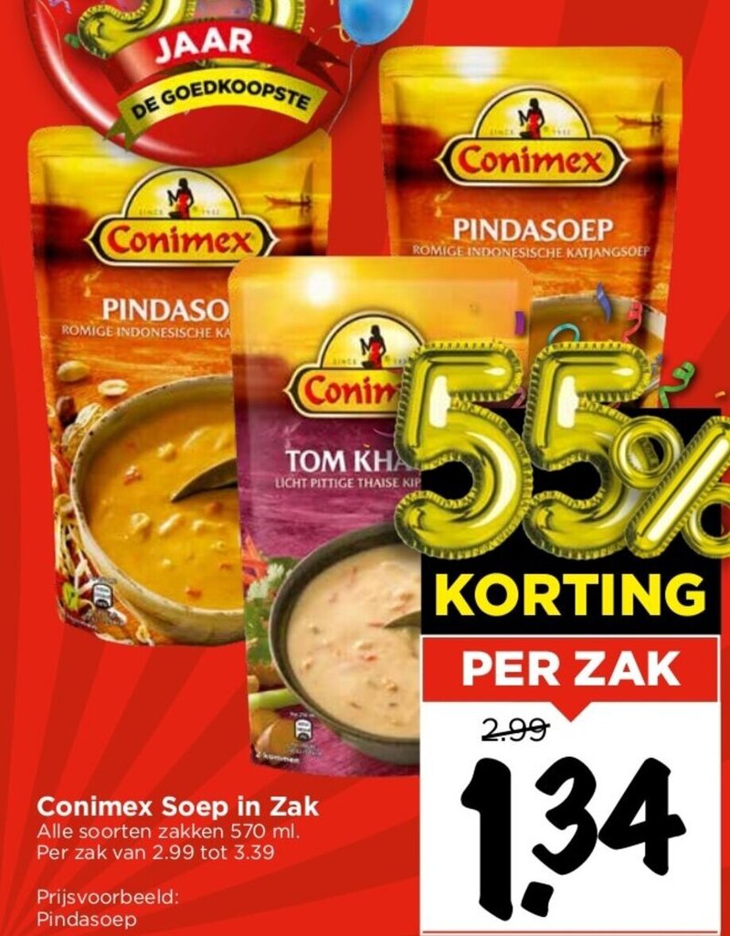 Conimex Soep in Zak 570 ml. aanbieding bij Vomar Voordeelmarkt