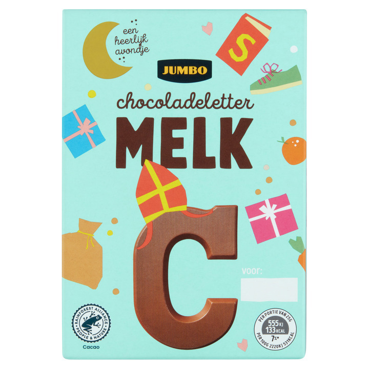 Jumbo chocoladeletter melk c 65g aanbieding bij Jumbo