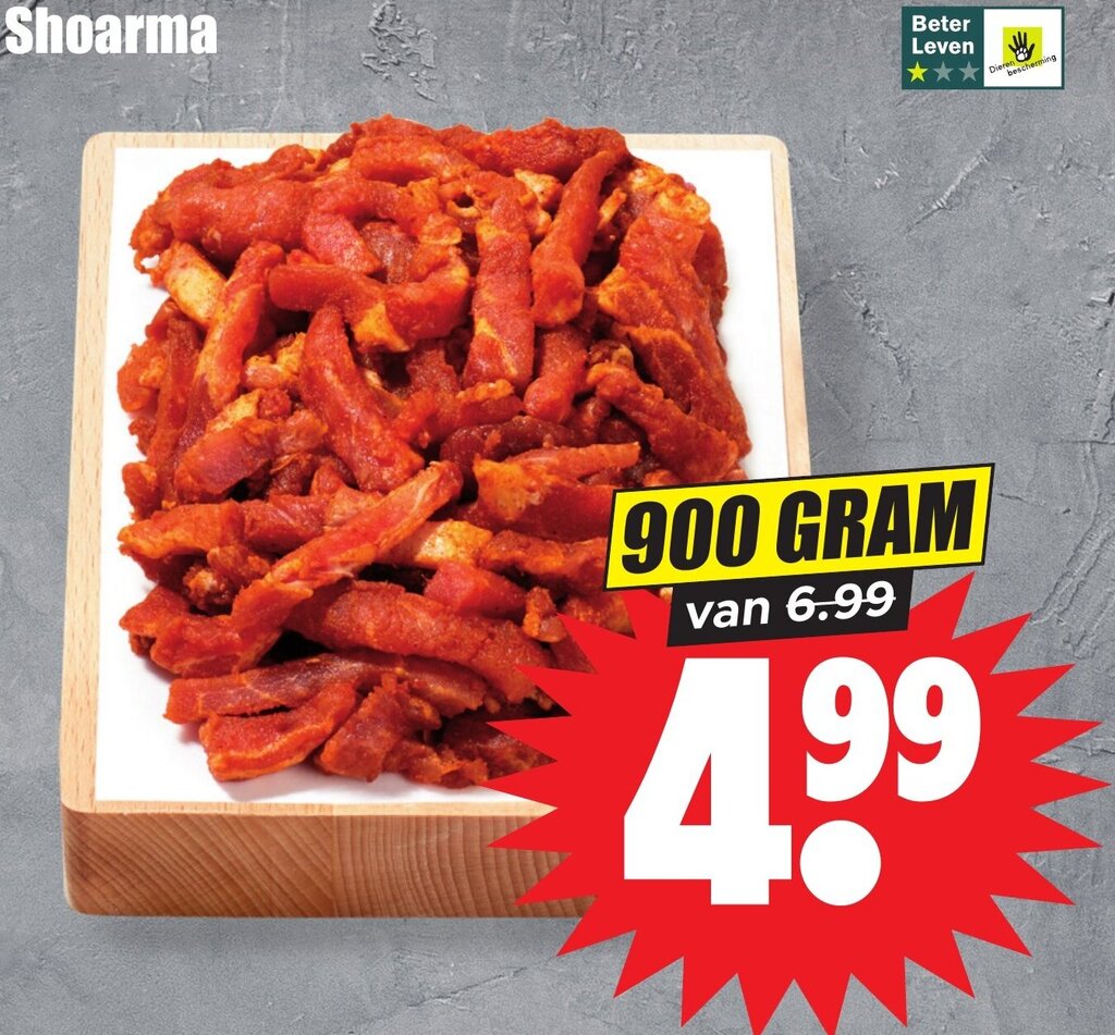 Shoarma 900g aanbieding bij Dirk