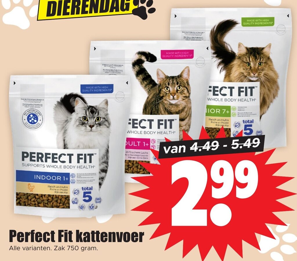 Perfect Fit kattenvoer 750g aanbieding bij Dirk