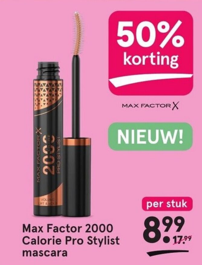Max Factor 2000 Calorie Pro Stylist mascara aanbieding bij Etos