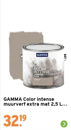 Gamma color intense muurverf extra mat 2,5 l pampa bruin aanbieding bij ...