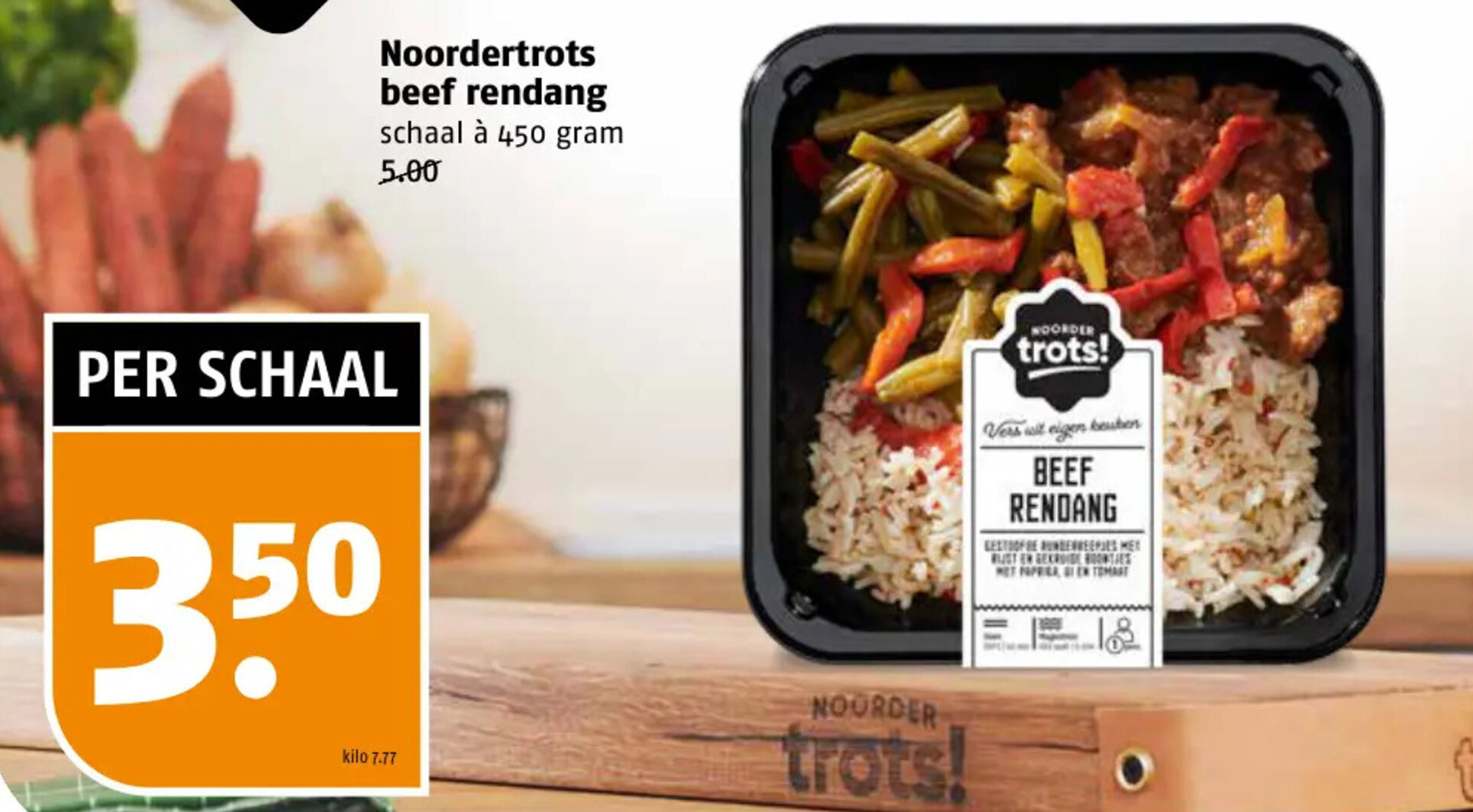 Noordertrots beef rendang 450 gram aanbieding bij Poiesz