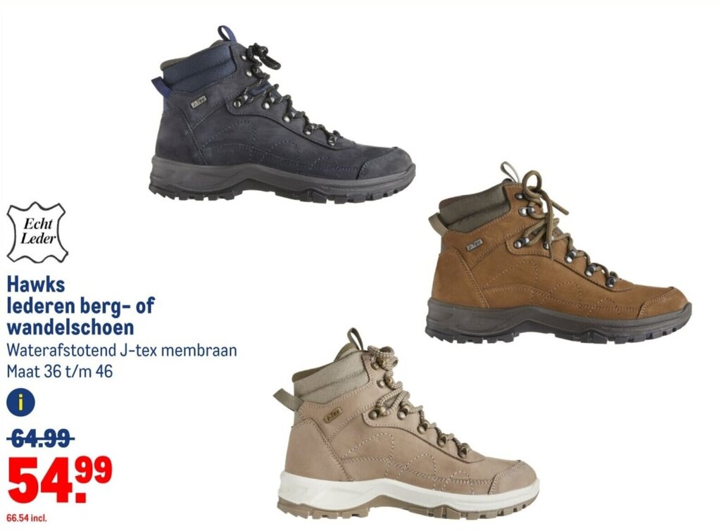 Hawks lederen berg- of wandelschoen aanbieding bij Makro
