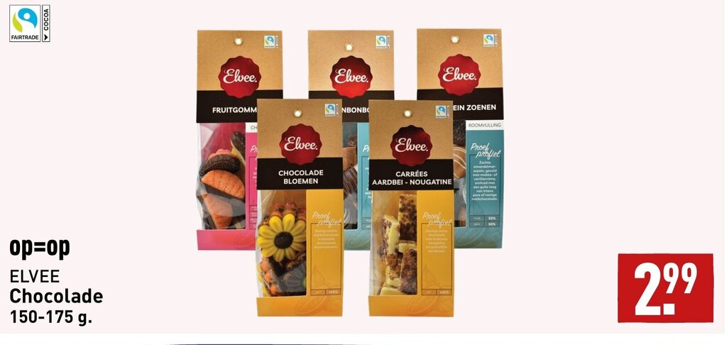 ELVEE Chocolade 150-175g aanbieding bij ALDI