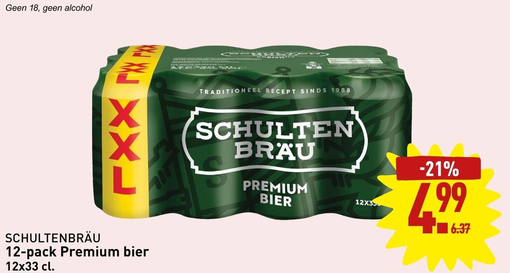 SCHULTENBRÄU 12-pack Premium bier 12x33 cl. aanbieding bij ALDI