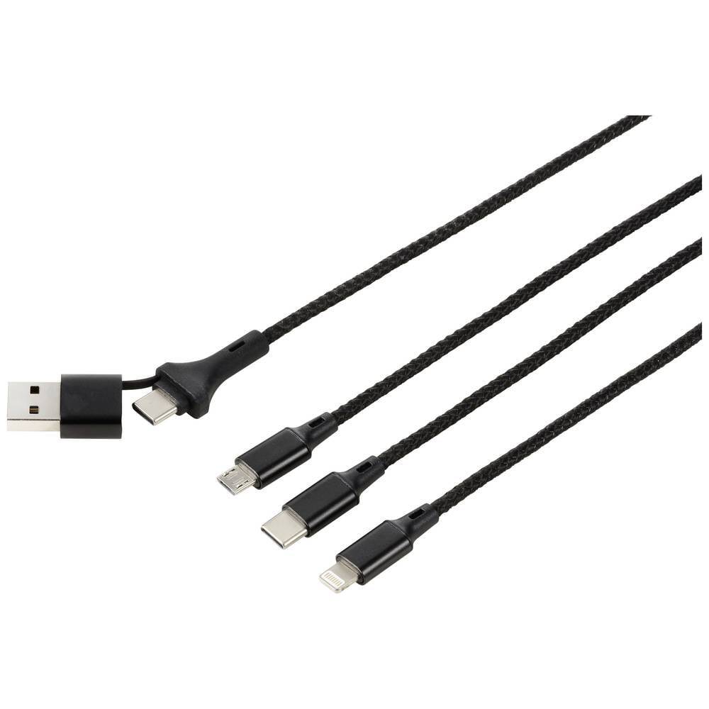 Usb-laadkabel usb 2.0 usb-a stekker, usb-c stekker, usb-micro-b stekker ...