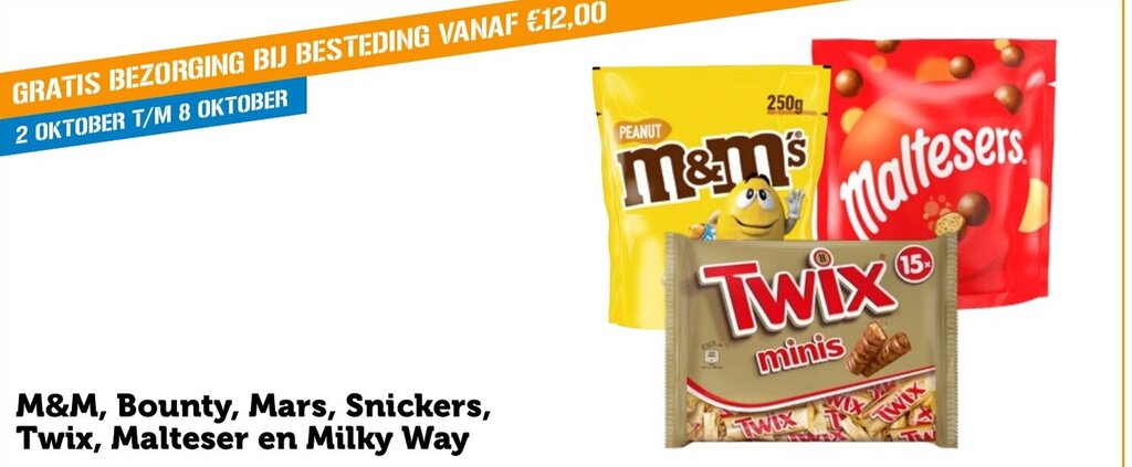 M&M, Bounty, Mars, Snickers, Twix, Malteser en Milky Way GRATIS ...