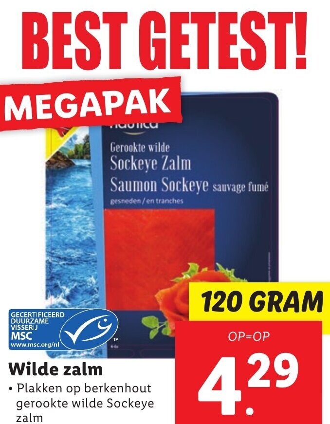 Wilde zalm 120g aanbieding bij Lidl