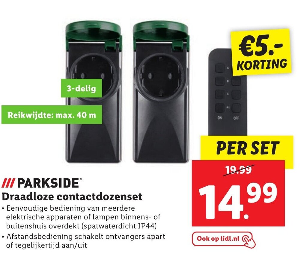 PARKSIDE Draadloze contactdozenset aanbieding bij Lidl