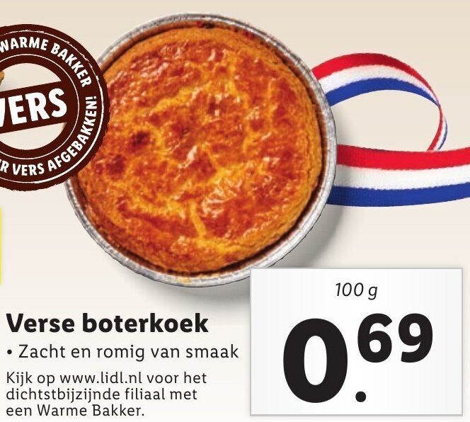 Verse boterkoek 100g aanbieding bij Lidl