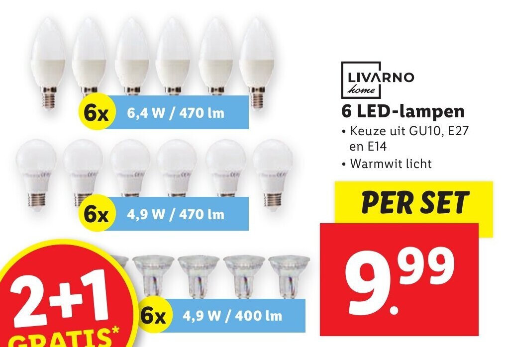LIVARNO home. 6 LED-lampen aanbieding bij Lidl