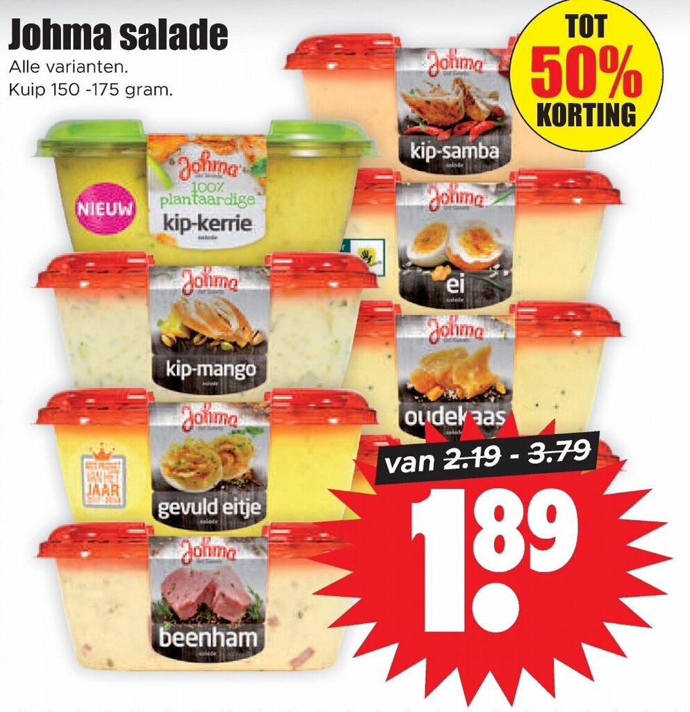 Johma salade 150 - 175 gram 150-175 gram aanbieding bij Dirk