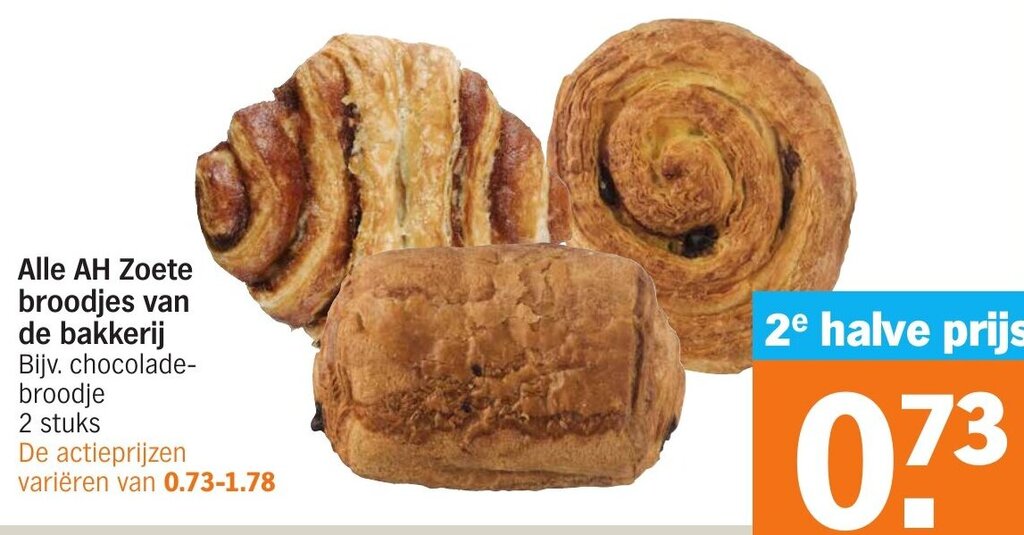 Alle AH Zoete broodjes van de bakkerij aanbieding bij Albert Heijn