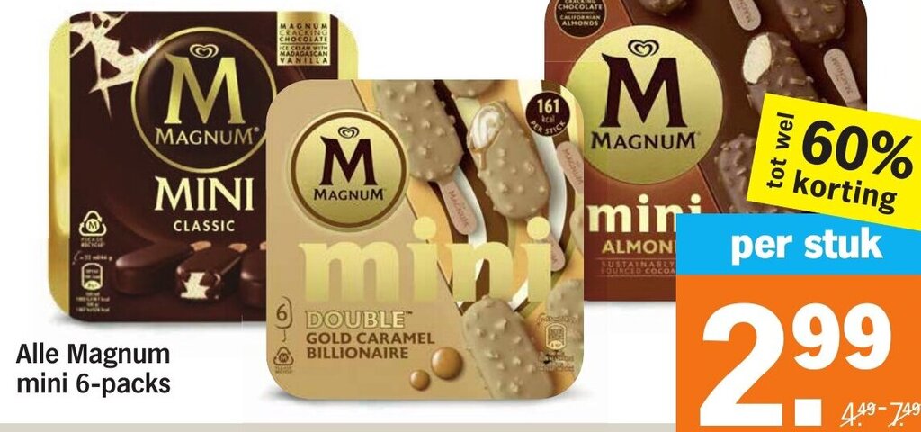 Alle Magnum mini 6-packs aanbieding bij Albert Heijn