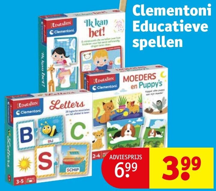 Clementoni Educatieve spellen aanbieding bij Kruidvat