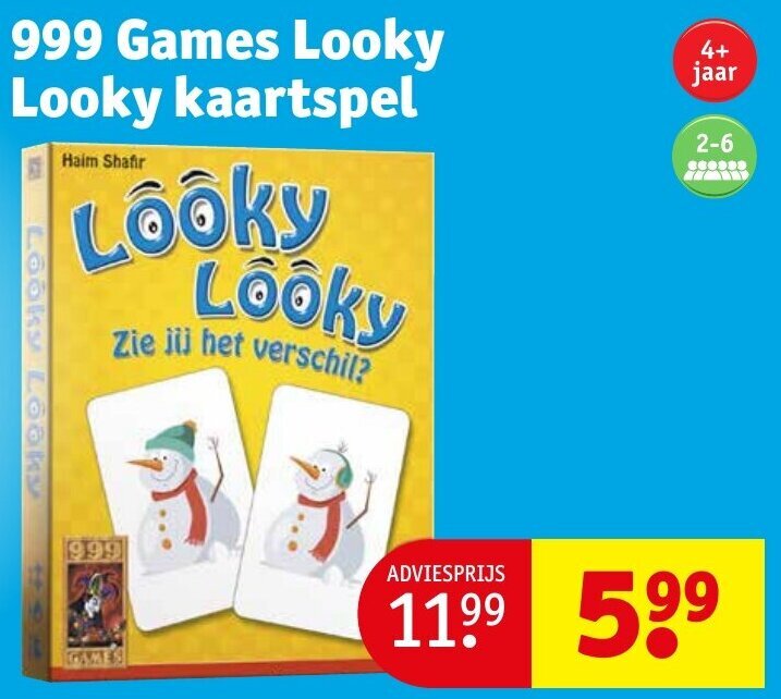999 Games Looky Looky kaartspel aanbieding bij Kruidvat