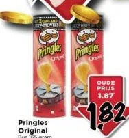 Pringles original bus 165 gram aanbieding bij Vomar Voordeelmarkt