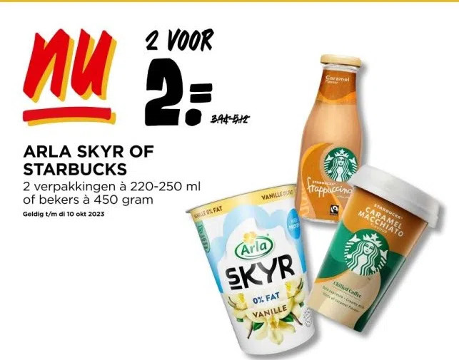 Arla skyr of starbucks aanbieding bij Jumbo