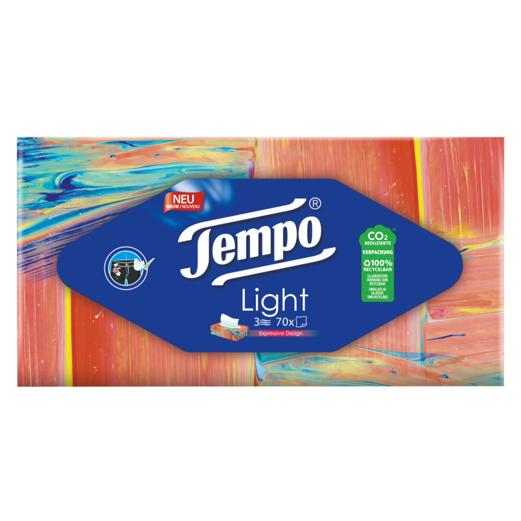 Tempo tissuebox light 3 laags aanbieding bij Dekamarkt
