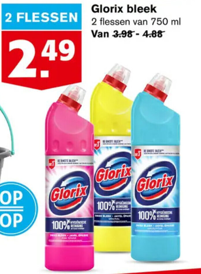 Glorix bleek 750ml aanbieding bij Hoogvliet