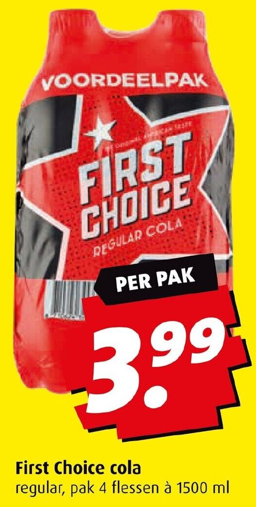 First Choice cola 1500 ml aanbieding bij Nettorama