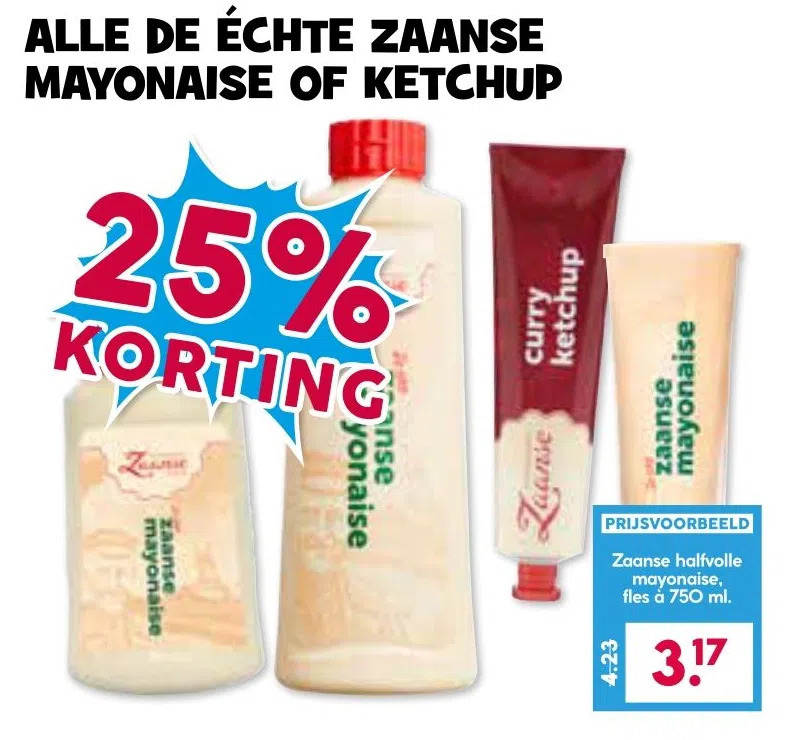 Alle de échte zaanse mayonaise of ketchup aanbieding bij Boon`s Markt