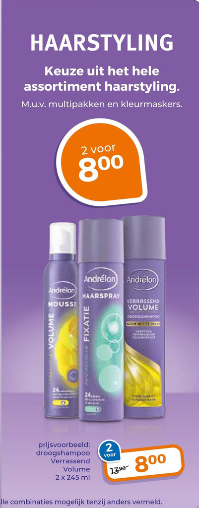Keuze uit het hele assortiment haarstyling. aanbieding bij Trekpleister