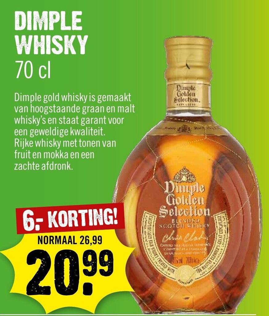 DIMPLE WHISKY 70 cl aanbieding bij Dirck 3