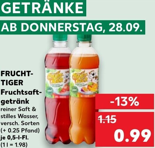 FRUCHTTIGER Fruchtsaftgetränk aanbieding bij Kaufland DE