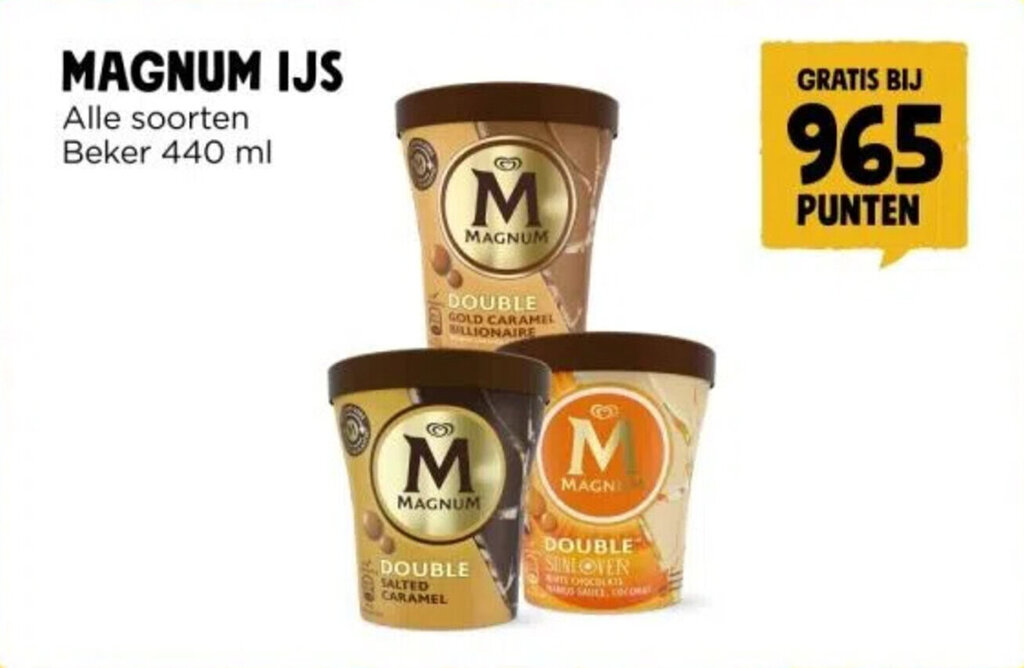 MAGNUM IJS Alle soorten Beker 440 ml aanbieding bij Jumbo