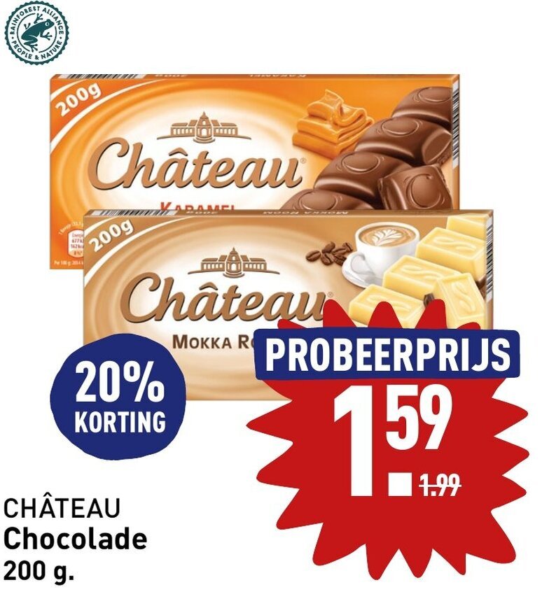 CHÂTEAU Chocolade 200 g aanbieding bij ALDI