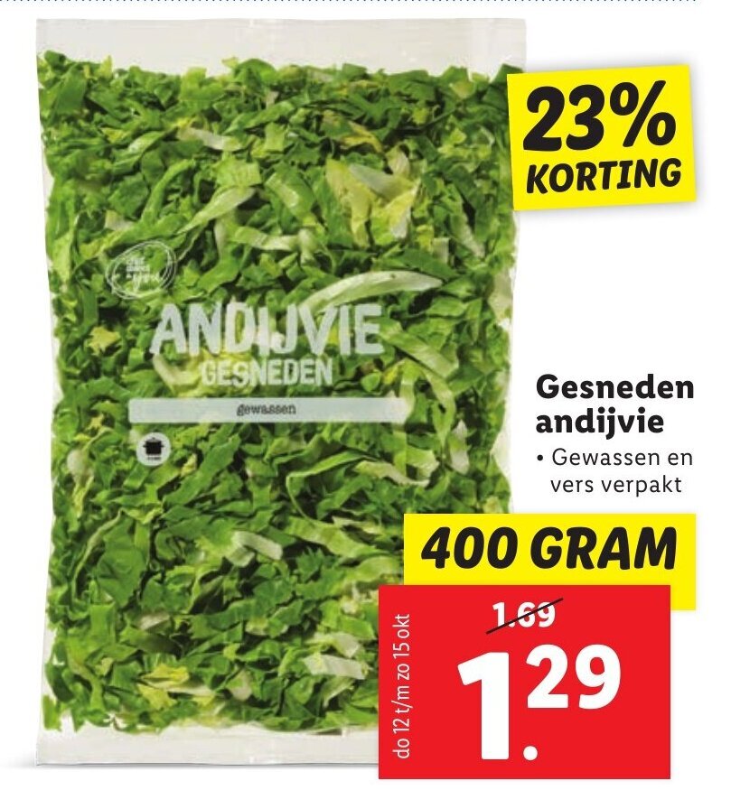 Gesneden andijvie 400 gram aanbieding bij Lidl