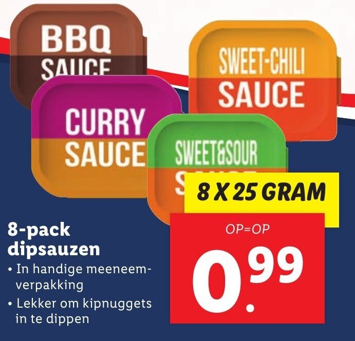 Dipsauzen 8 x 25 gram aanbieding bij Lidl
