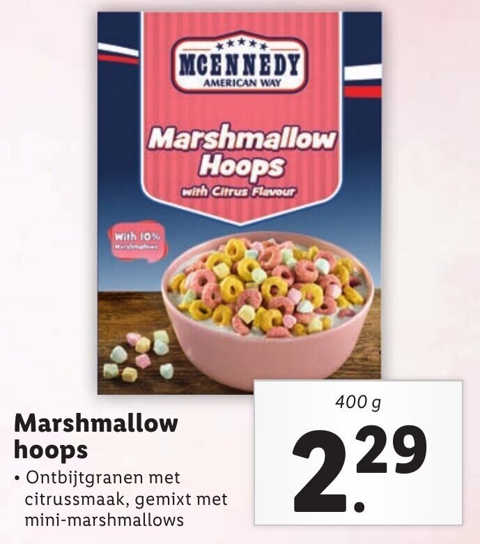 Marshmallow hoops 400 g aanbieding bij Lidl