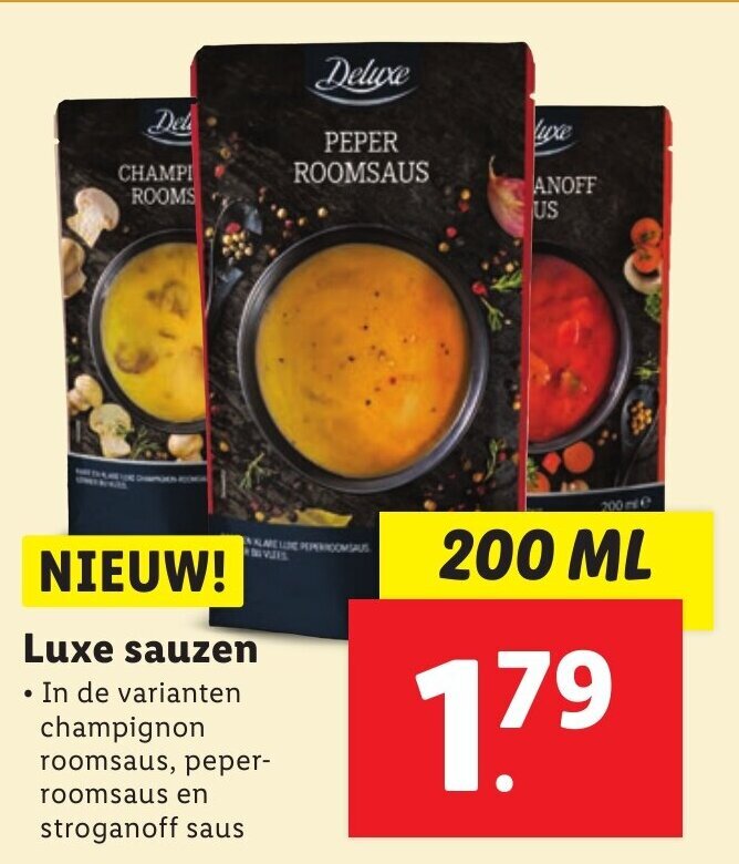 Luxe sauzen 200mL aanbieding bij Lidl