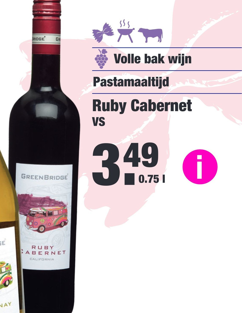 Ruby cabernet vs 0,75liter aanbieding bij ALDI
