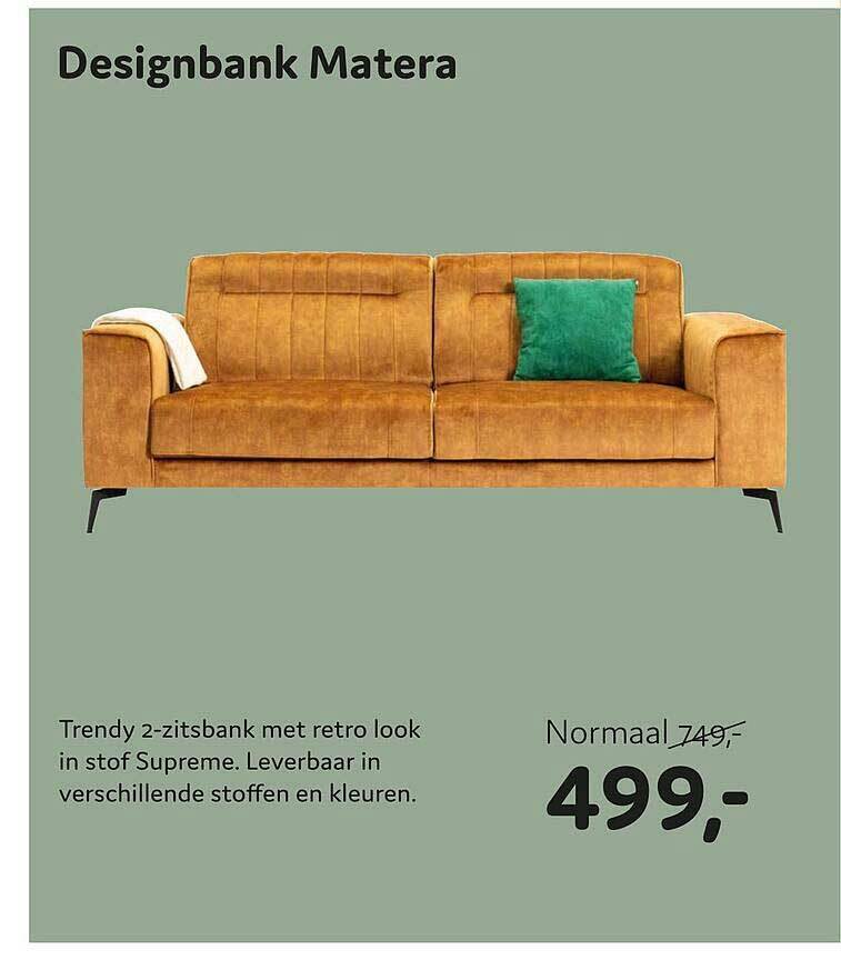 Designbank Matera Trendy 2-Zitsbank aanbieding bij Woonsquare