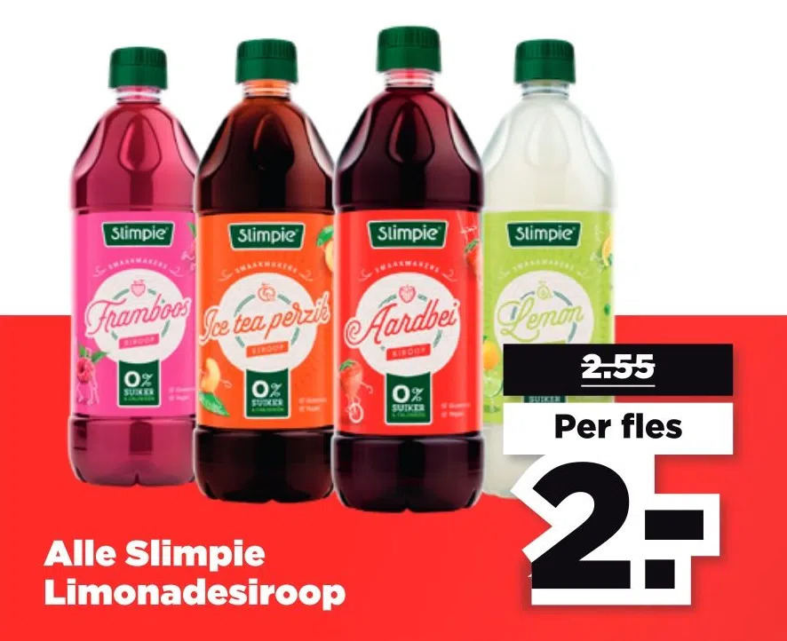 Alle slimpie limonadesiroop aanbieding bij PLUS