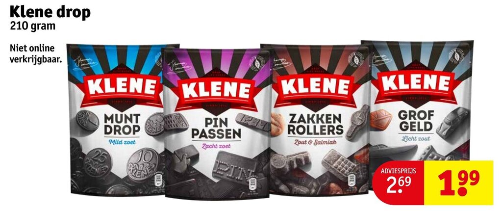 Klene drop 210 gram aanbieding bij Kruidvat