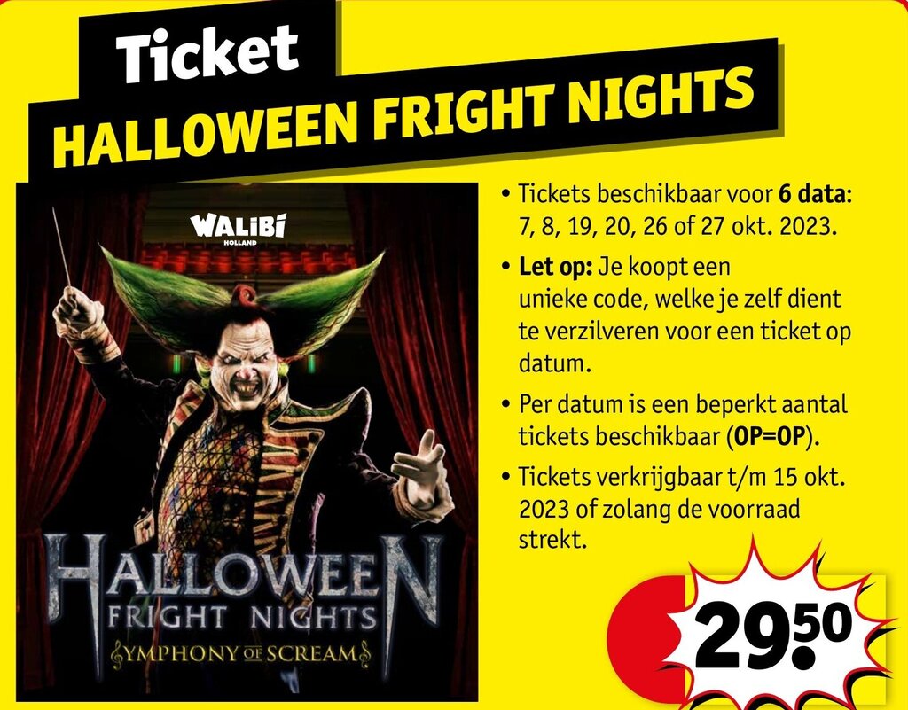 Ticket HALLOWEEN FRIGHT NIGHTS aanbieding bij Kruidvat