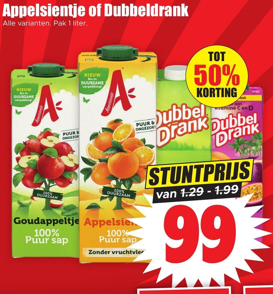 Appelsientje of Dubbeldrank aanbieding bij Dirk