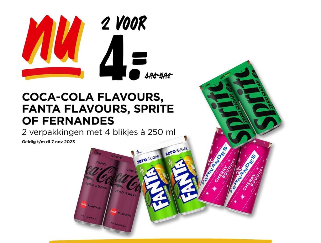 COCA-COLA FLAVOURS, FANTA FLAVOURS, SPRITE OF FERNANDES 2 verpakkingen ...