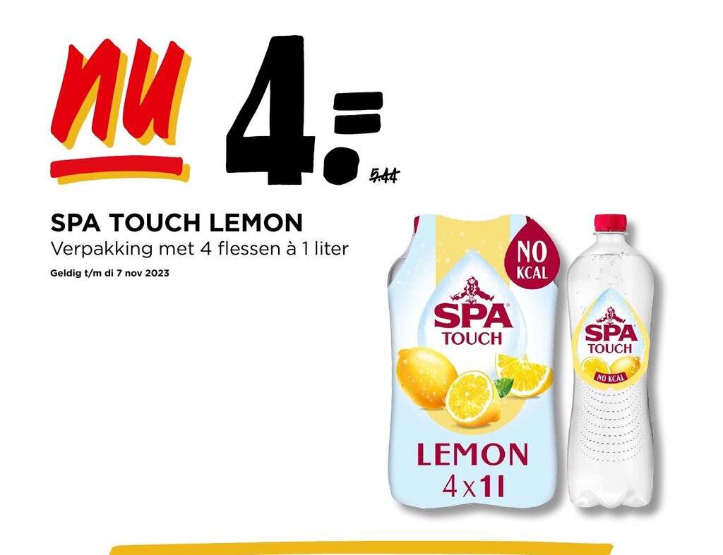 SPA TOUCH LEMON 4 x 1L aanbieding bij Jumbo