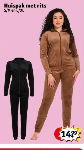 Huispak met rits s/m en l/xl aanbieding bij Kruidvat