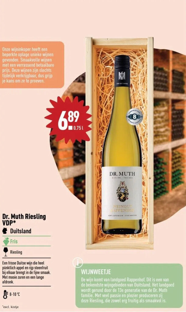 Dr. Muth Riesling VDP 0.75L aanbieding bij ALDI